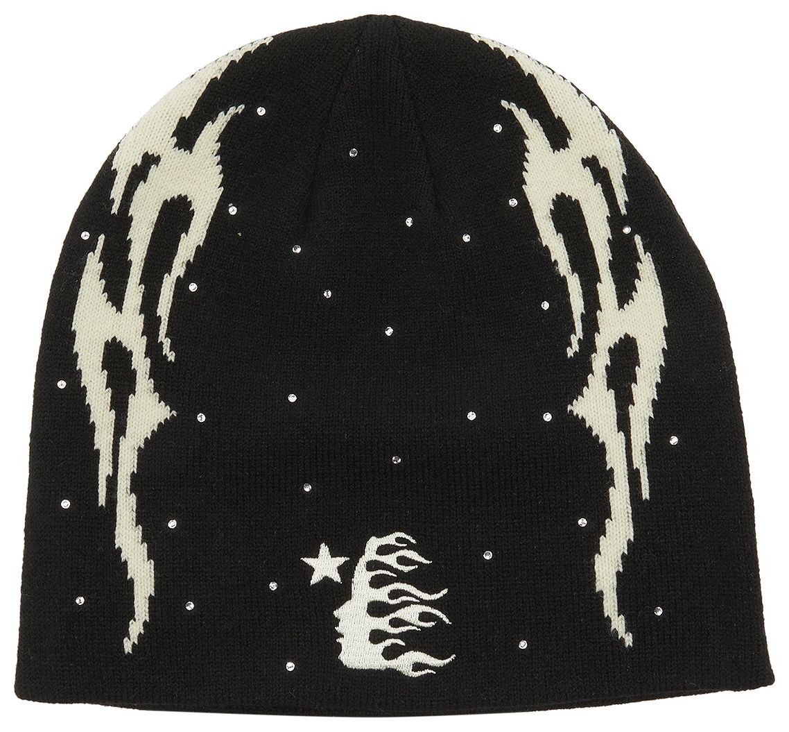 Buy Hellstar Flame Beanie 'Black' - HS SH 0743 BLAC | GOAT