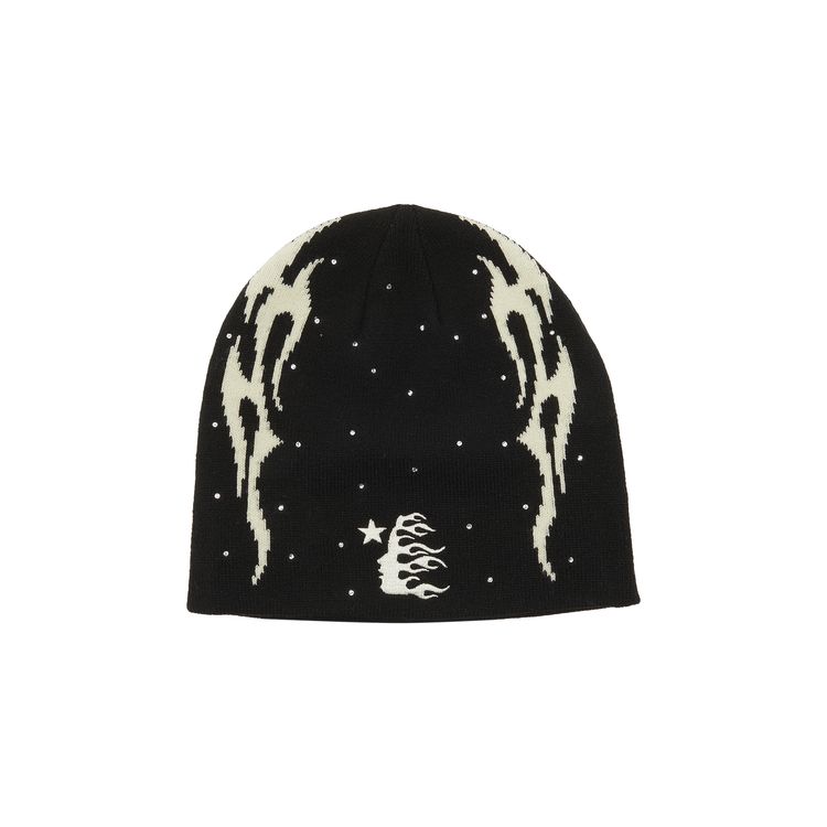 Buy Hellstar Flame Beanie 'Black' - HS SH 0743 BLAC | GOAT