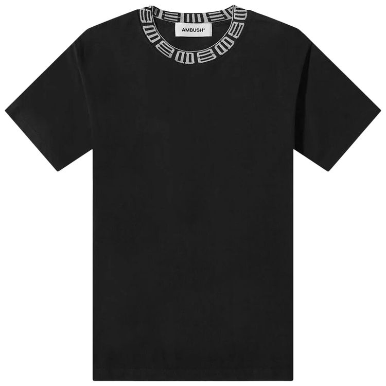 Buy Ambush Monogram Rib Collar T-Shirt 'Black' - BMAA012S22JER0011010 ...
