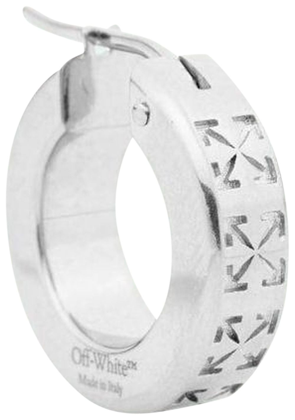 Buy Off-White Engraved Arrow Mono Earring 'Silver ...