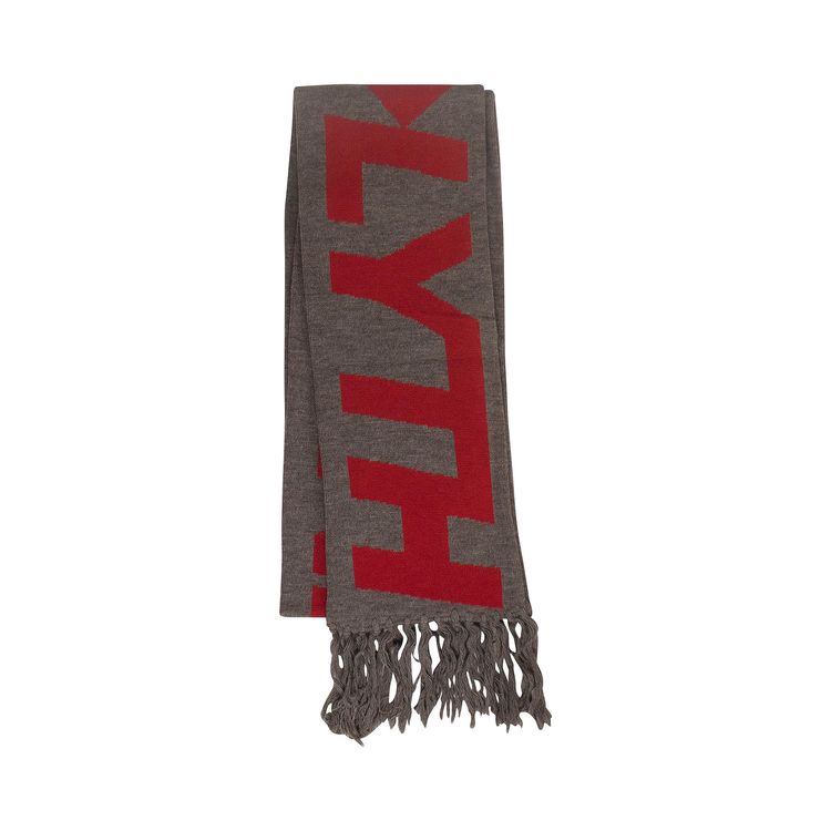 Buy A-Cold-Wall* Intarsia Fringed Scarf 'Grey/Red' - CW8FMM16BP FL001 ...