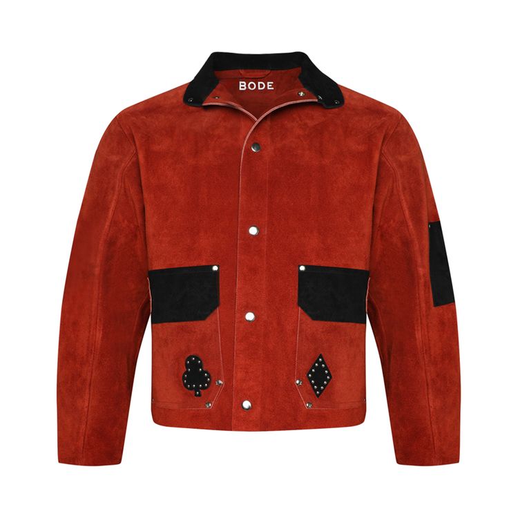 Buy Bode Deck Of Cards Studded Jacket 'Black Red' - MRS24OW012 BLAC | GOAT
