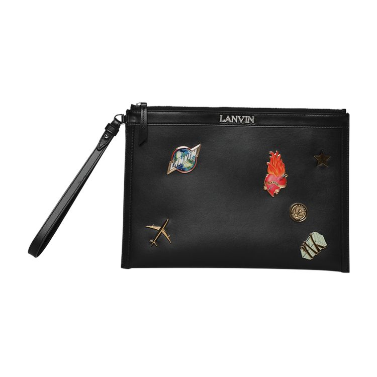 Buy Lanvin Zipped Flat Pouch With Studs 'Black/Multicolor' - LM SLTP02 ...