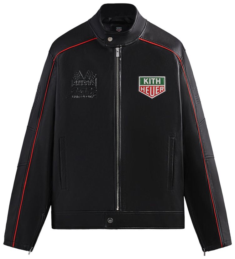 Buy Kith x TAG Heuer Formula Leather Racing Jacket 'Black' - KHM010565 ...