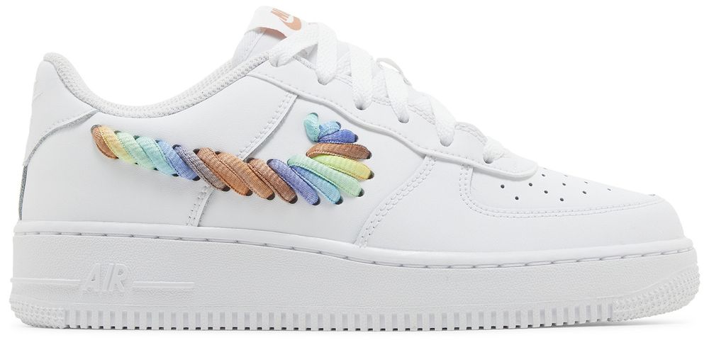 Buy Nike Air Force 1 Low GS 'Rainbow Lace Swoosh' - FQ4948 100 | GOAT