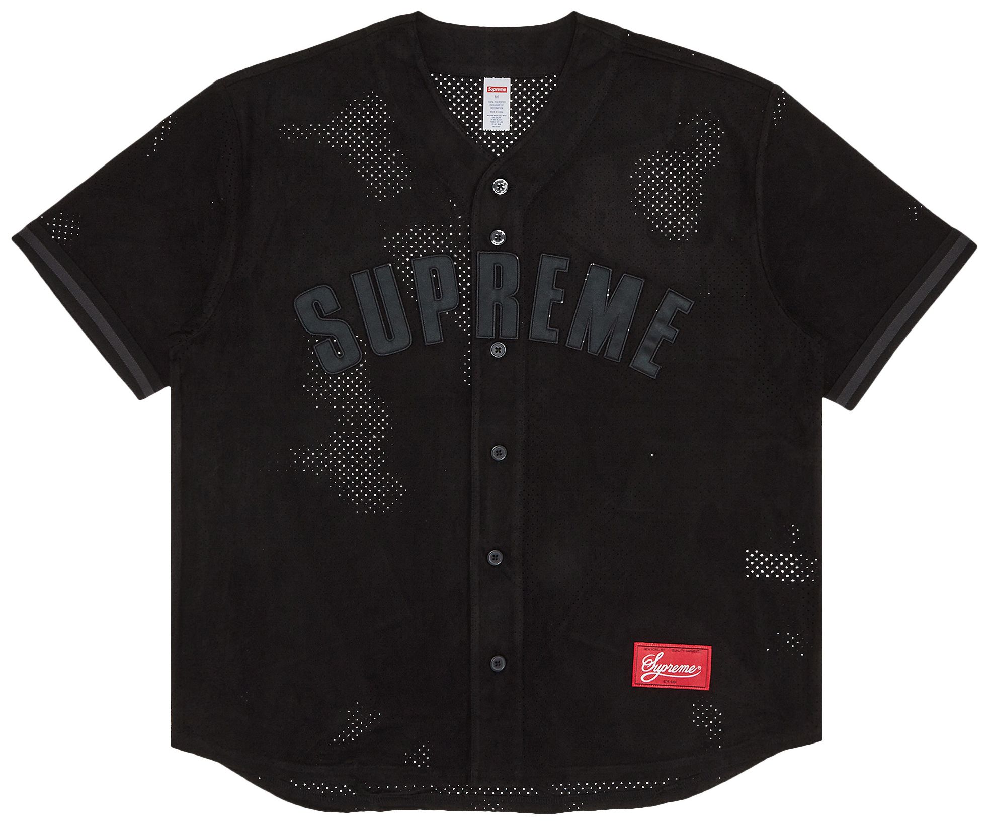 Buy Supreme Ultrasuede Mesh Baseball Jersey 'Black' - SS24KN22 BLACK | GOAT