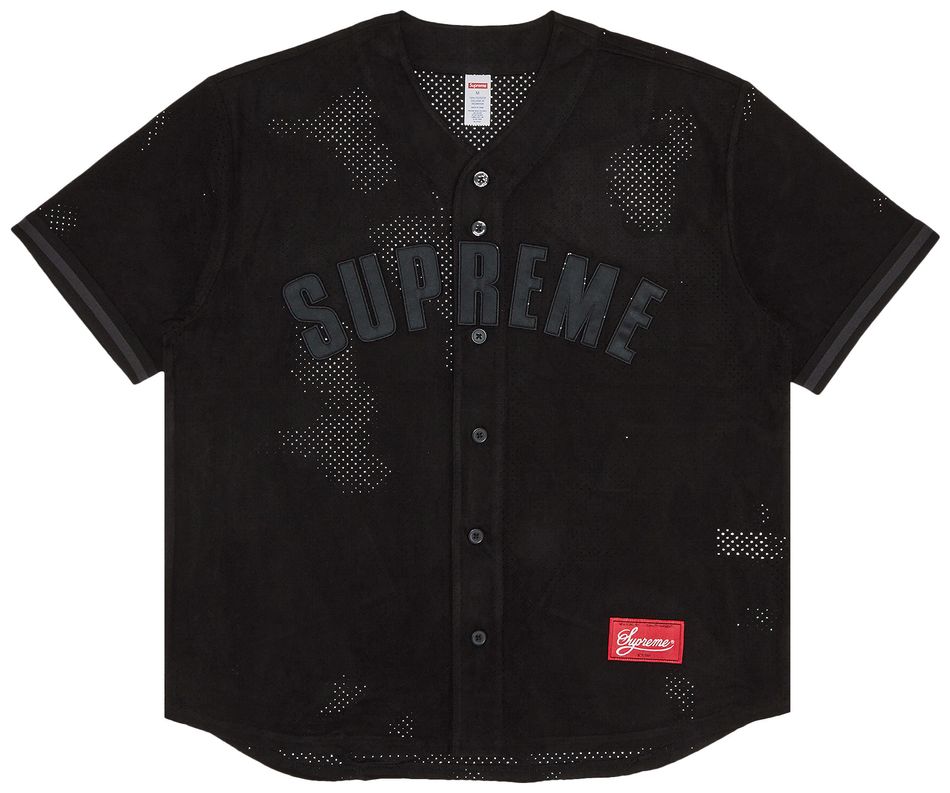 Buy Supreme Ultrasuede Mesh Baseball Jersey 'Black' - SS24KN22 BLACK | GOAT