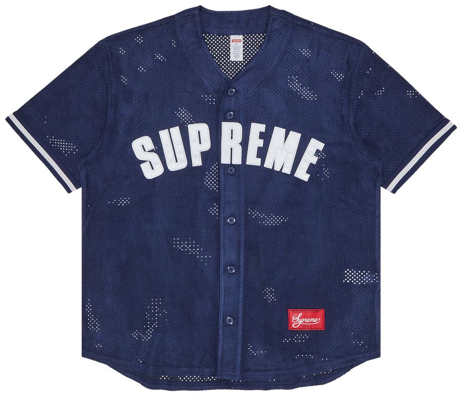Buy Supreme Ultrasuede Mesh Baseball Jersey 'Navy' - SS24KN22 NAVY | GOAT