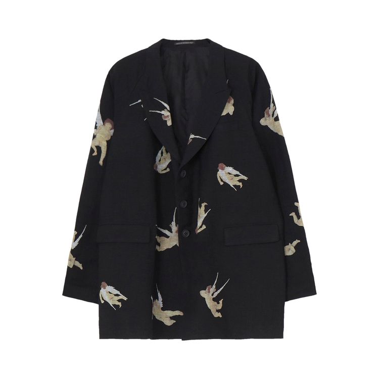 Buy Yohji Yamamoto Angel Pattern Double Front Jacket 'Black' - HS J37 ...