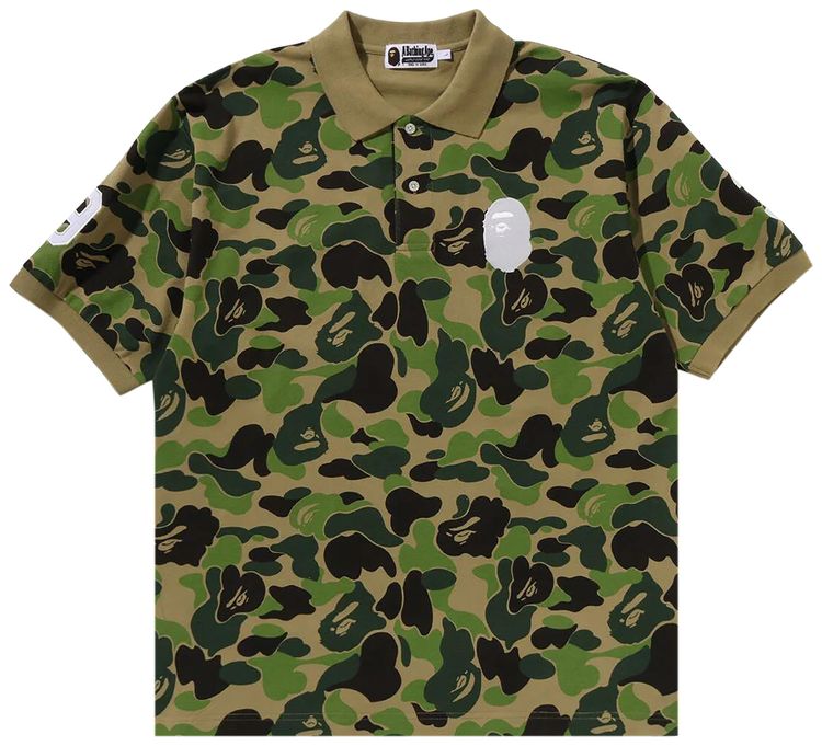 Buy BAPE ABC Camo Large Ape Head Polo 'Green' - 1K30 112 002 GREEN | GOAT
