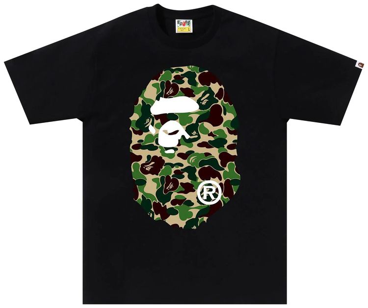 Buy BAPE ABC Camo Big Ape Head Tee 'Black/Green' - 1K30 110 006 BLACK ...
