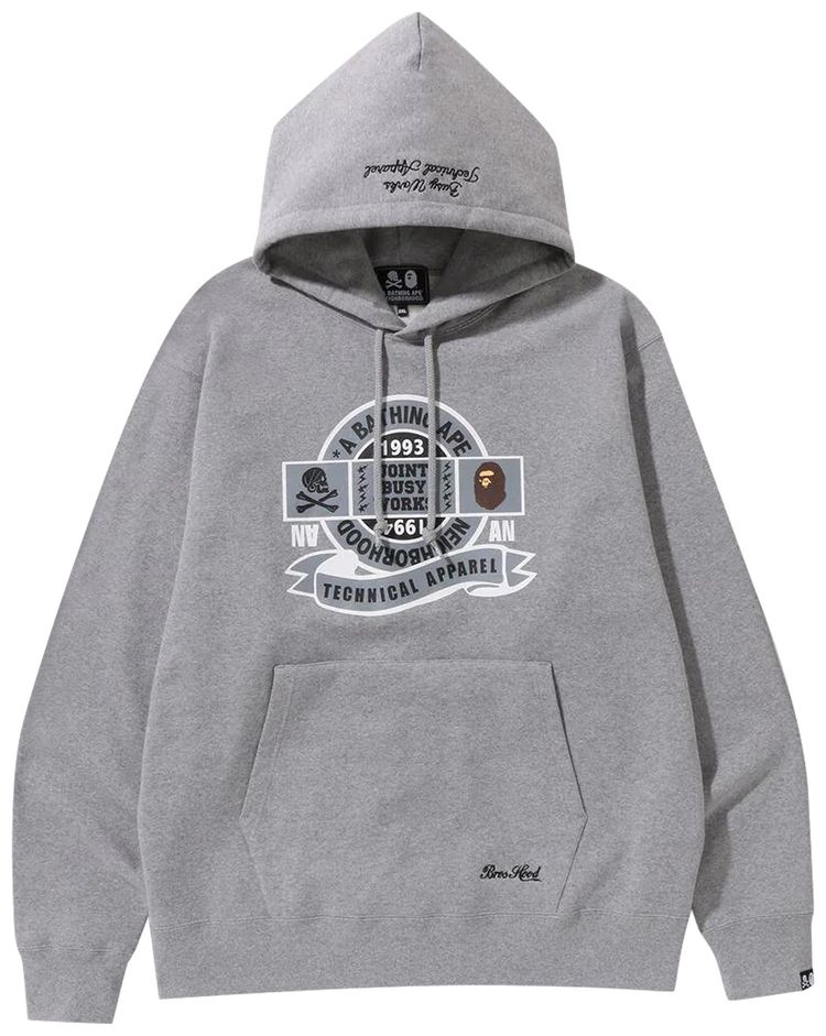 Buy BAPE x Neighborhood Relaxed Fit Pullover Hoodie 'Grey' - 1J23 114 ...