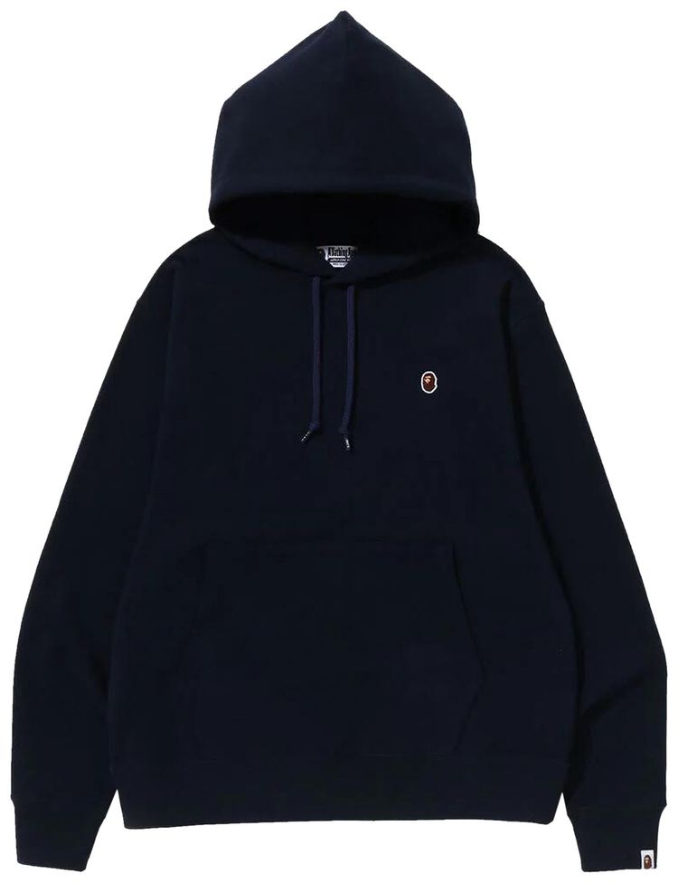 Buy Bape Ape Head One Point Relaxed Fit Pullover Hoodie Navy 1j30