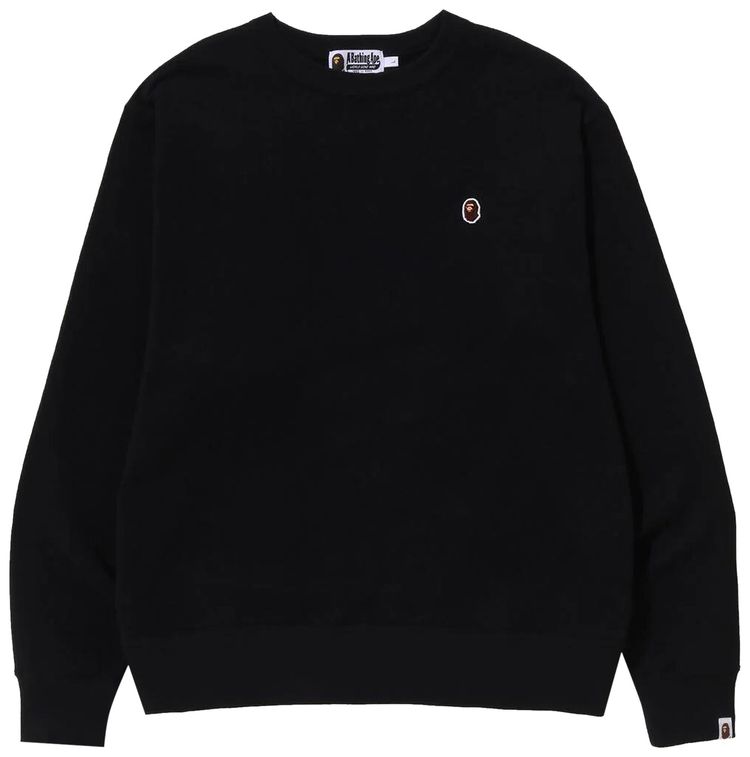 Buy Bape Ape Head One Point Relaxed Fit Crewneck Black 1j30 113 015