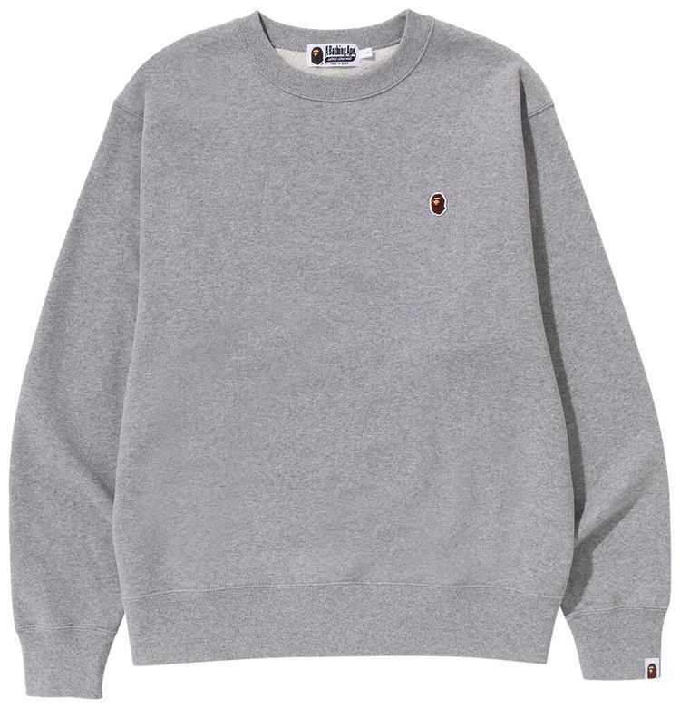 Buy Bape Ape Head One Point Relaxed Fit Crewneck Grey 1j30 113 015
