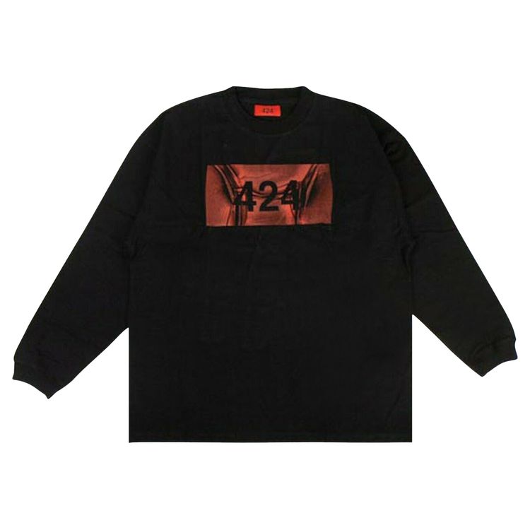Buy 424 Label Long-Sleeve T-Shirt 'Black' - 424C AW18 0035 BLAC | GOAT