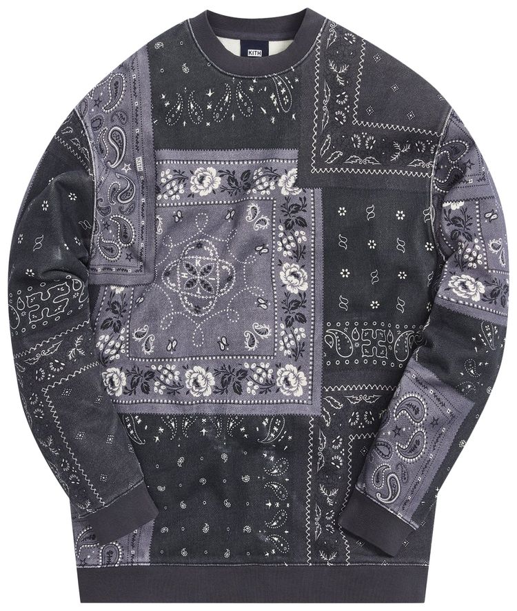Buy Kith Deconstructed Bandana Crewneck 'Black' - KH2650 001 | GOAT UK