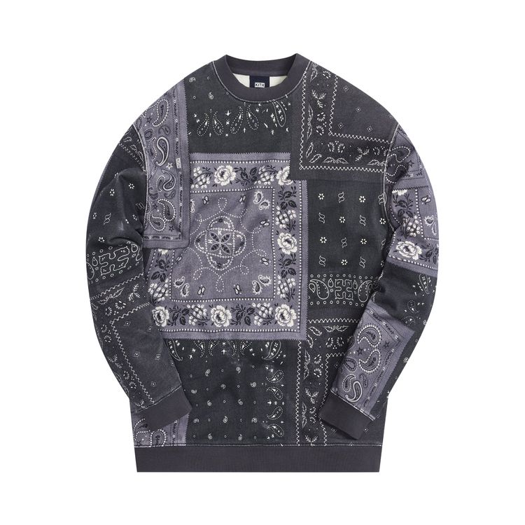 Buy Kith Deconstructed Bandana Crewneck 'Black' - KH2650 001 | GOAT UK