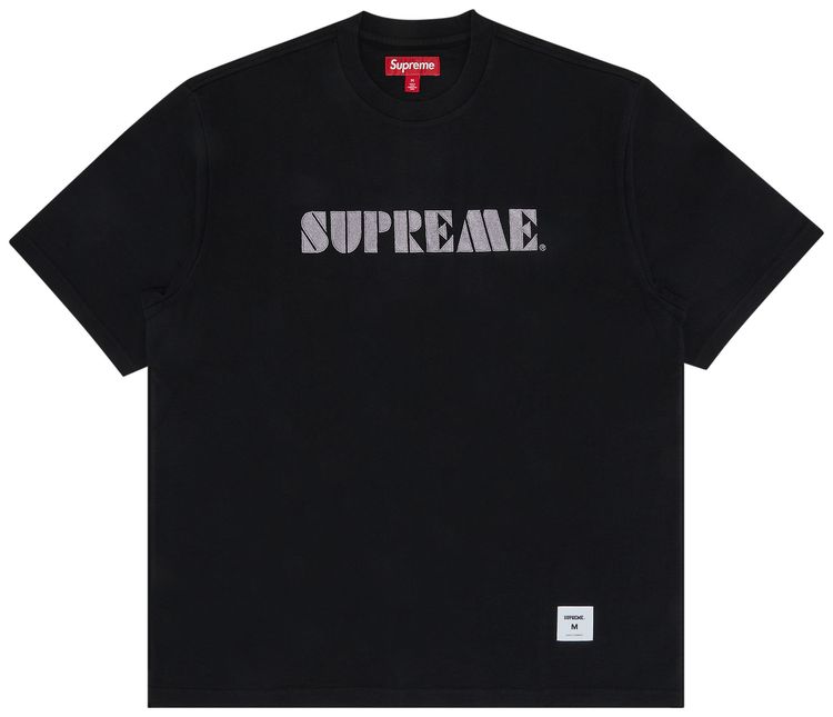 Buy Supreme Stencil Embroidered Short-Sleeve Top 'Black' - SS24KN59 ...