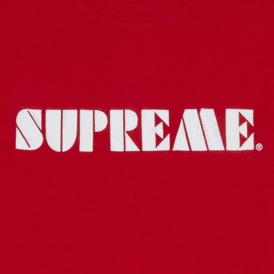 Buy Supreme Stencil Embroidered Short-Sleeve Top 'Red' - SS24KN59 RED ...