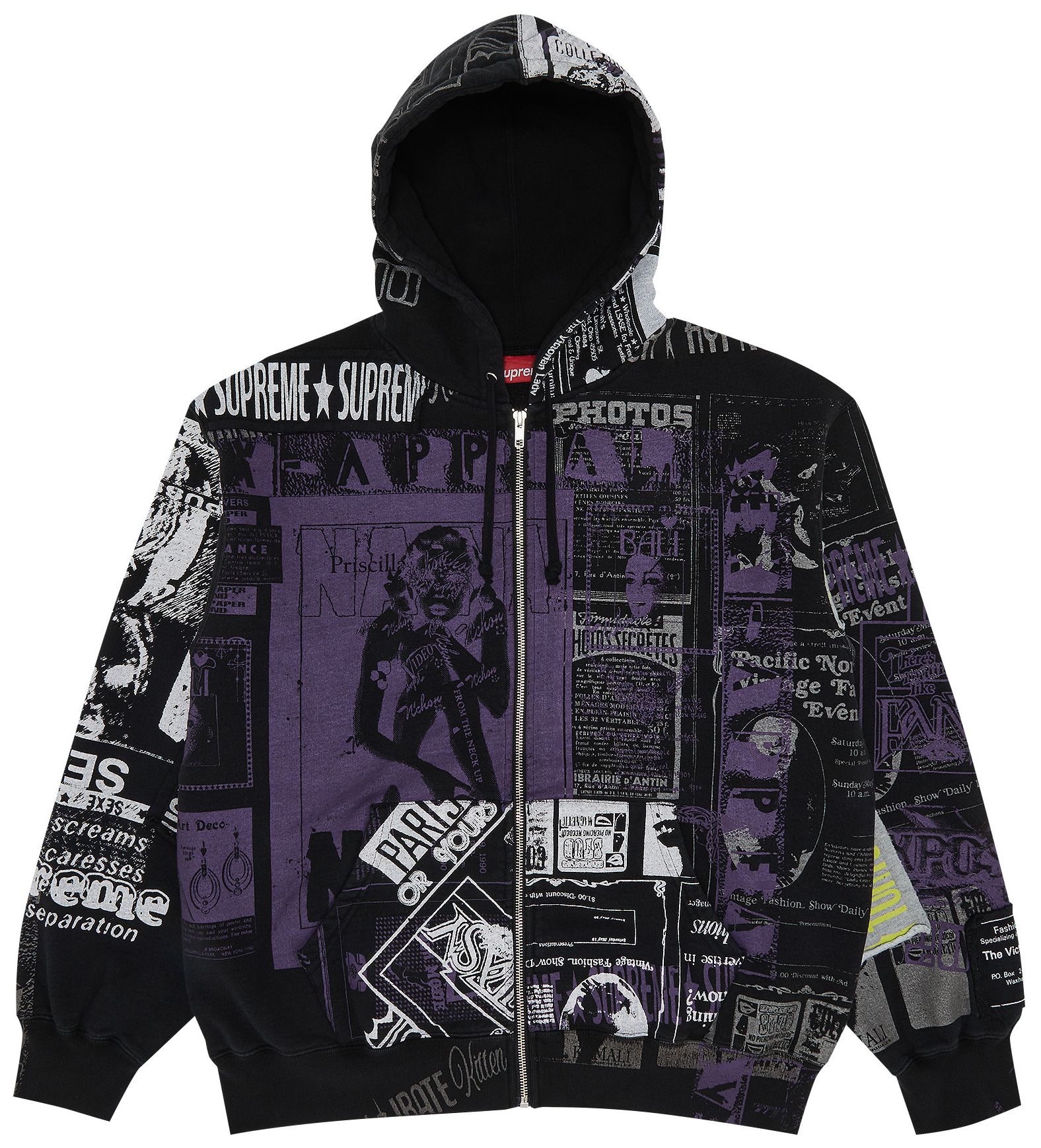 Buy Supreme Collage Zip Up Hooded Sweatshirt 'Black' - SS24SW60 BLACK ...