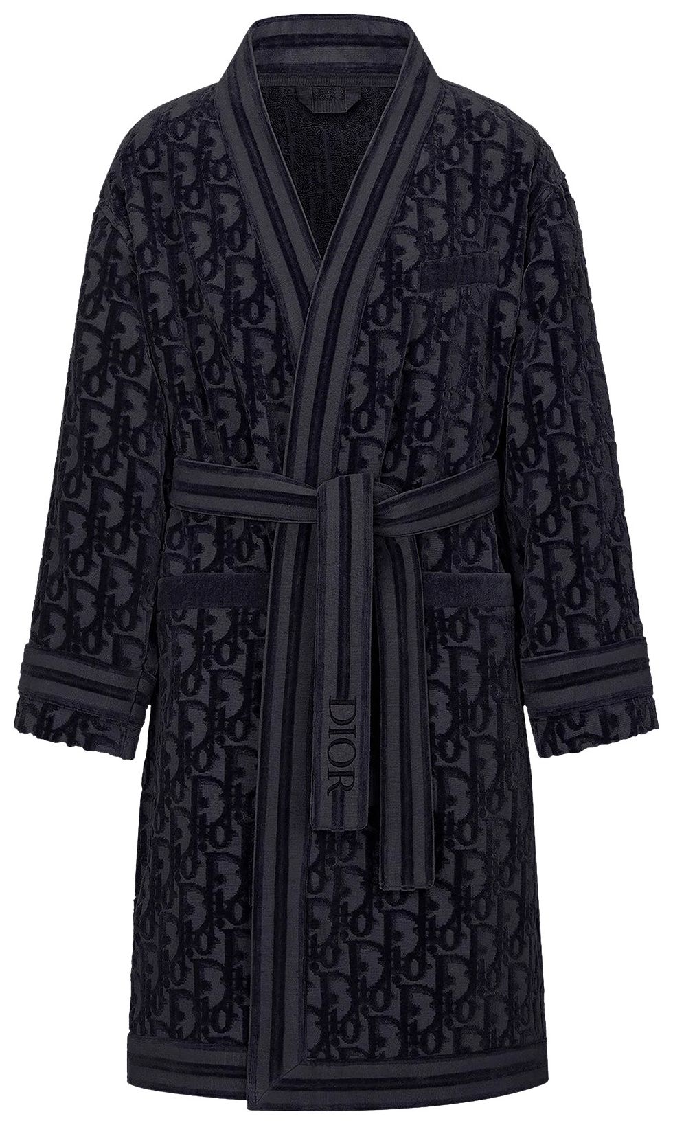 Buy Dior All Over Oblique Terry Jacquard Bathrobe 'Navy' - 033B360BB023 ...
