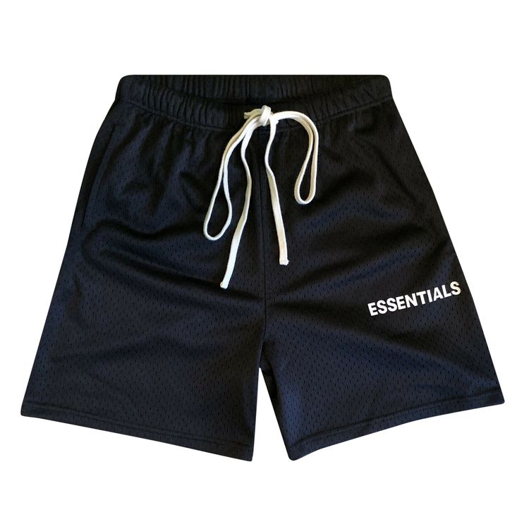 Buy Fear of God Essentials Mesh Drawstring Shorts 'Black' - 0160 25050 ...
