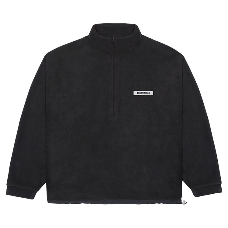 Buy Fear of God Essentials Polar Fleece Half Zip Pullover 'Black ...