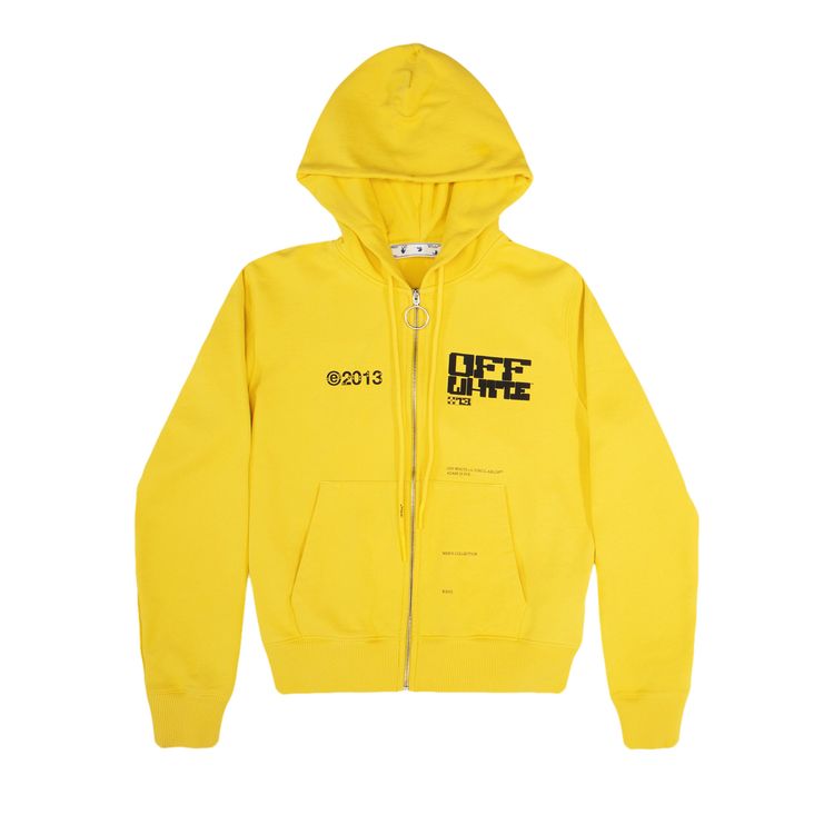 Buy Off-White Tech Marker Slim Zip Hoodie 'Maize/Black ...