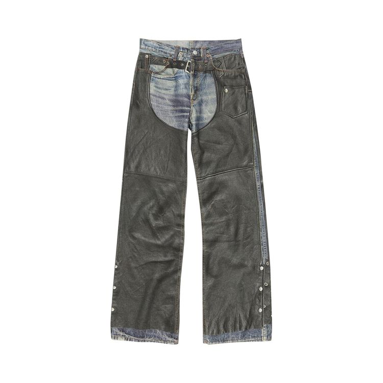 Achetez des Acne Studios Leather Chaps Printed Jeans 'Blue' - BK0606 ...