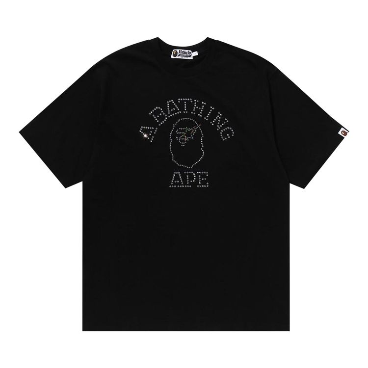Buy BAPE Rhinestone College Relaxed Fit Tee 'Black' - 1K30 109 307 ...