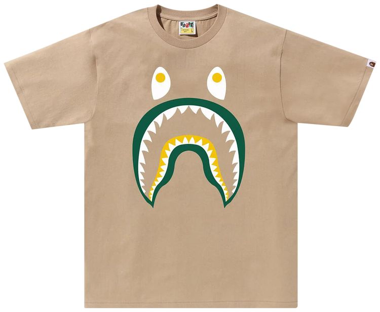 Buy BAPE Colors Shark Ponr Tee 'Beige' - 1K30 110 016 BEIGE | GOAT