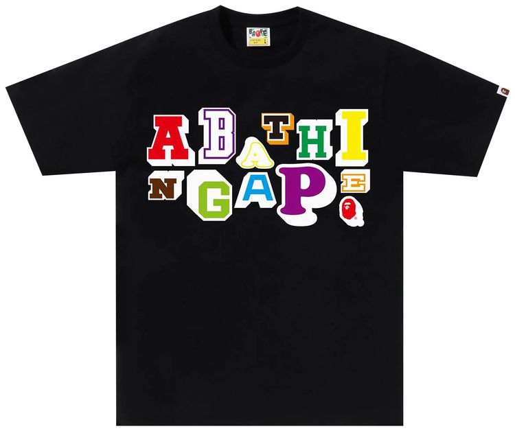Buy BAPE Varsity Font Tee 'Black' - 1K30 110 054 BLACK | GOAT