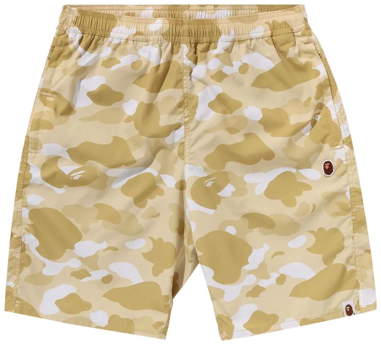 Buy Bape Color Camo Ape Head One Point Beach Shorts Yellow 1k30 153
