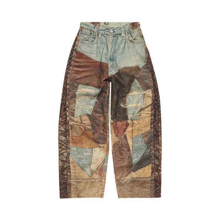 Buy Acne Studios Patchwork Denim Jeans 'Blue/Brown' - B00344 GOAT BLUE ...