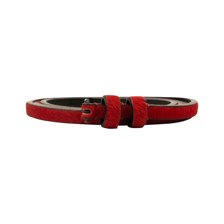 Buy Haider Ackermann Pony Hair Small Buckle Belt 'Red' - 3496 ...