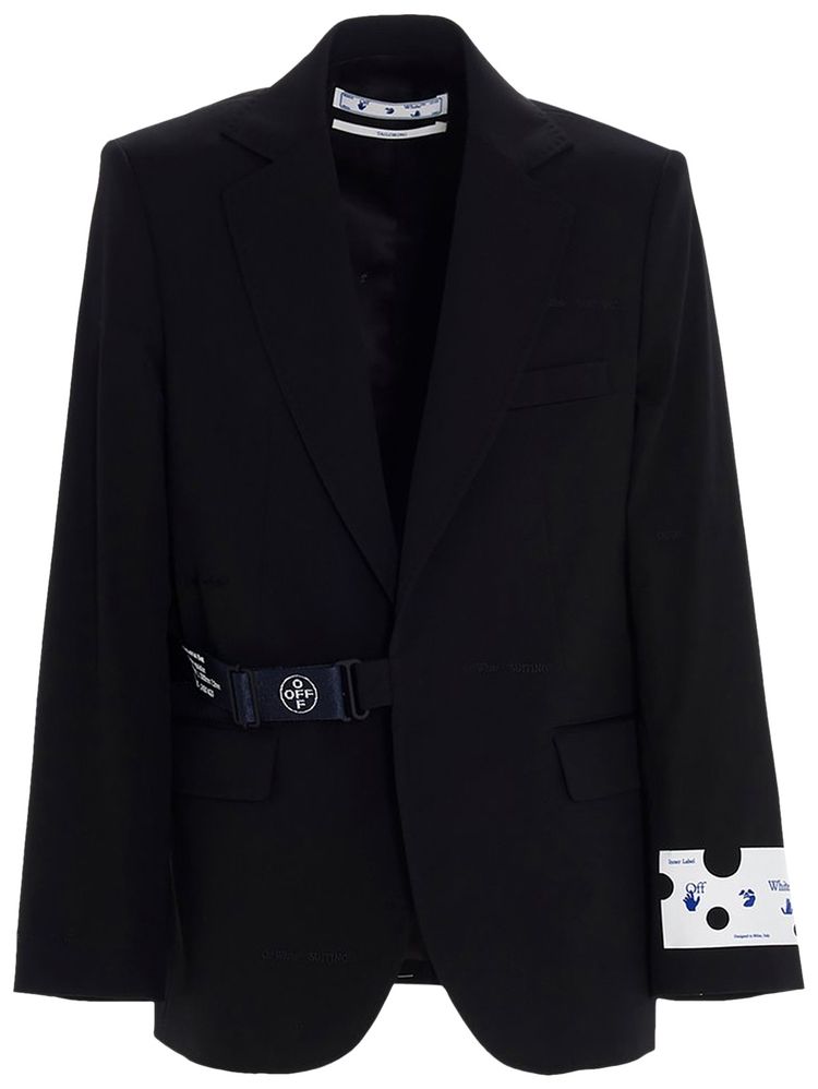 Buy Off-White Strap Fastening Blazer 'Black' - OMEF056E20FAB0011000 | GOAT