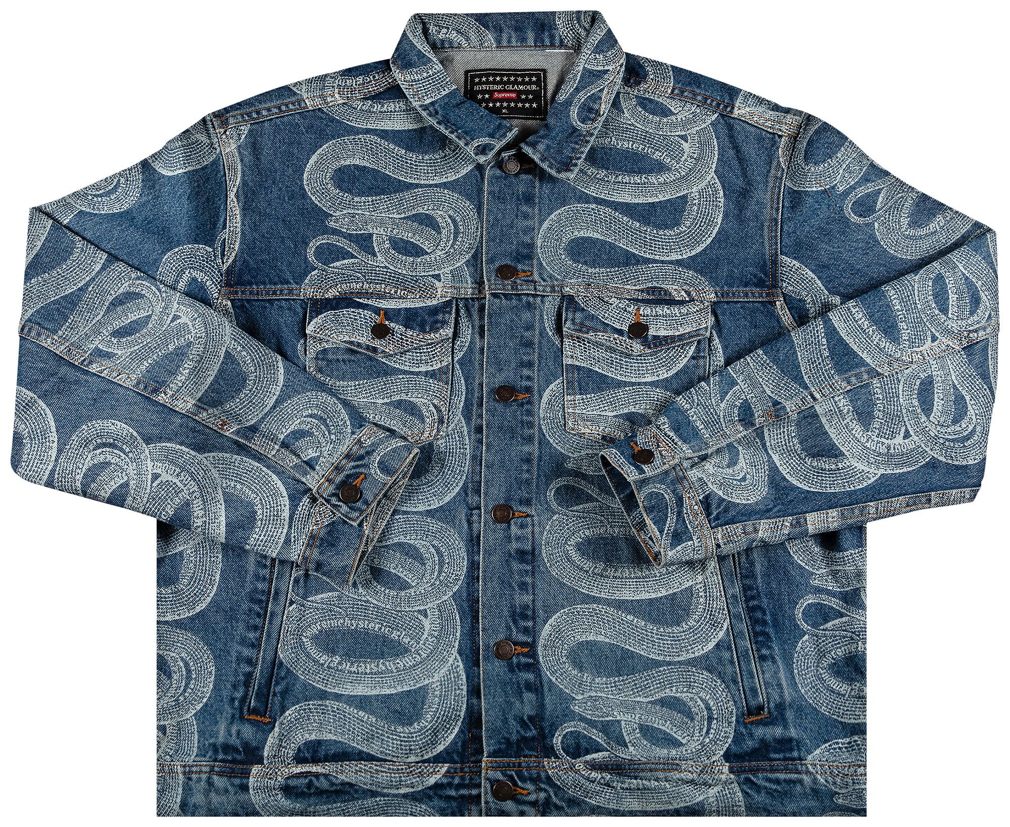 Buy Supreme x Hysteric Glamour Snake Denim Trucker Jacket 'Blue ...
