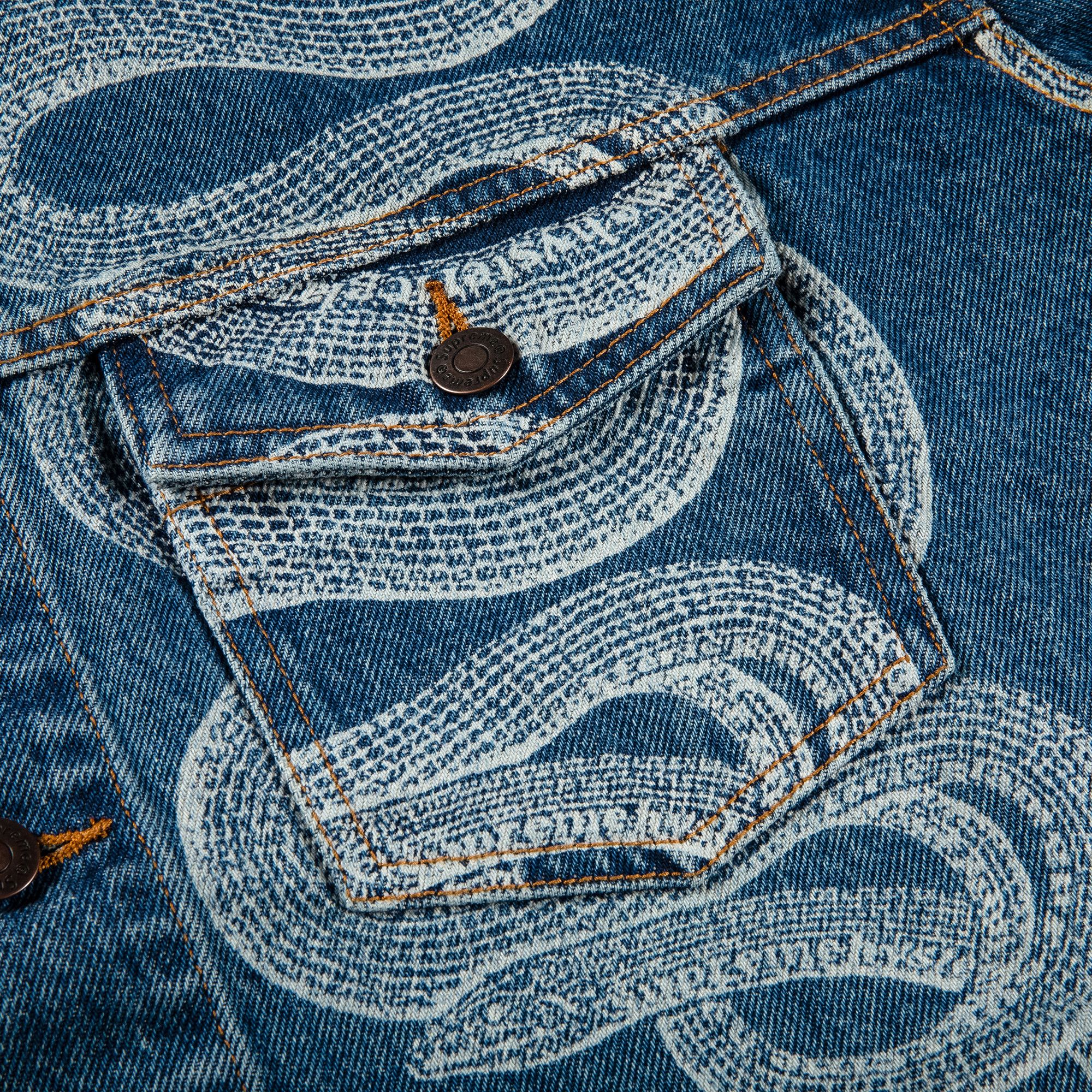 Buy Supreme x Hysteric Glamour Snake Denim Trucker Jacket 'Blue ...