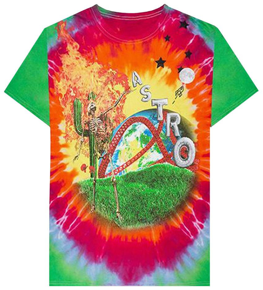 Buy Cactus Jack by Travis Scott Astroworld Smiley T-Shirt 'Tie-Dye ...