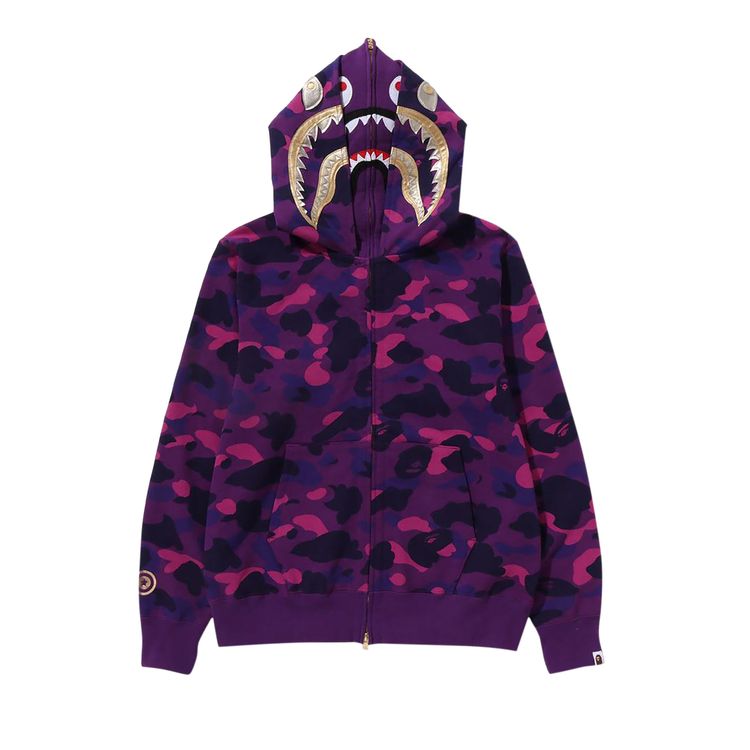 Buy BAPE Color Camo Double Shark Full Zip Hoodie 'Purple' - 1K30 115 ...