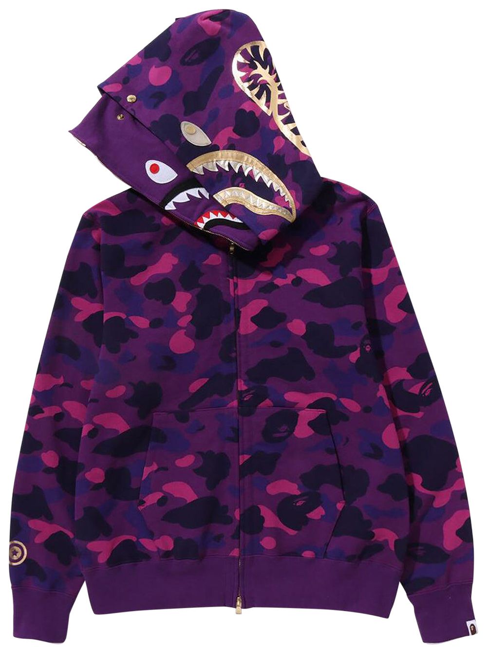 Buy BAPE Color Camo Double Shark Full Zip Hoodie 'Purple' - 1K30 115 ...