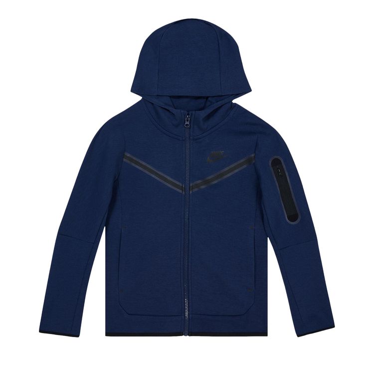 Buy Nike Sportswear Kids Tech Fleece Full Zip Hoodie 'Midnight Navy ...