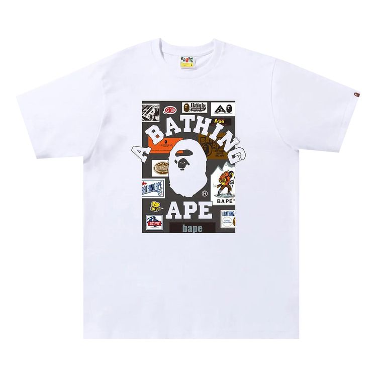 Buy BAPE Multi Label on College Tee 'White' - 1I80 110 057 WHITE | GOAT