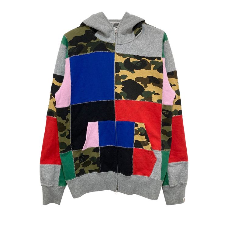 Buy BAPE Patchwork Hoodie 'Multicolor' - 001ZPG301003X MULTICOLOR | GOAT