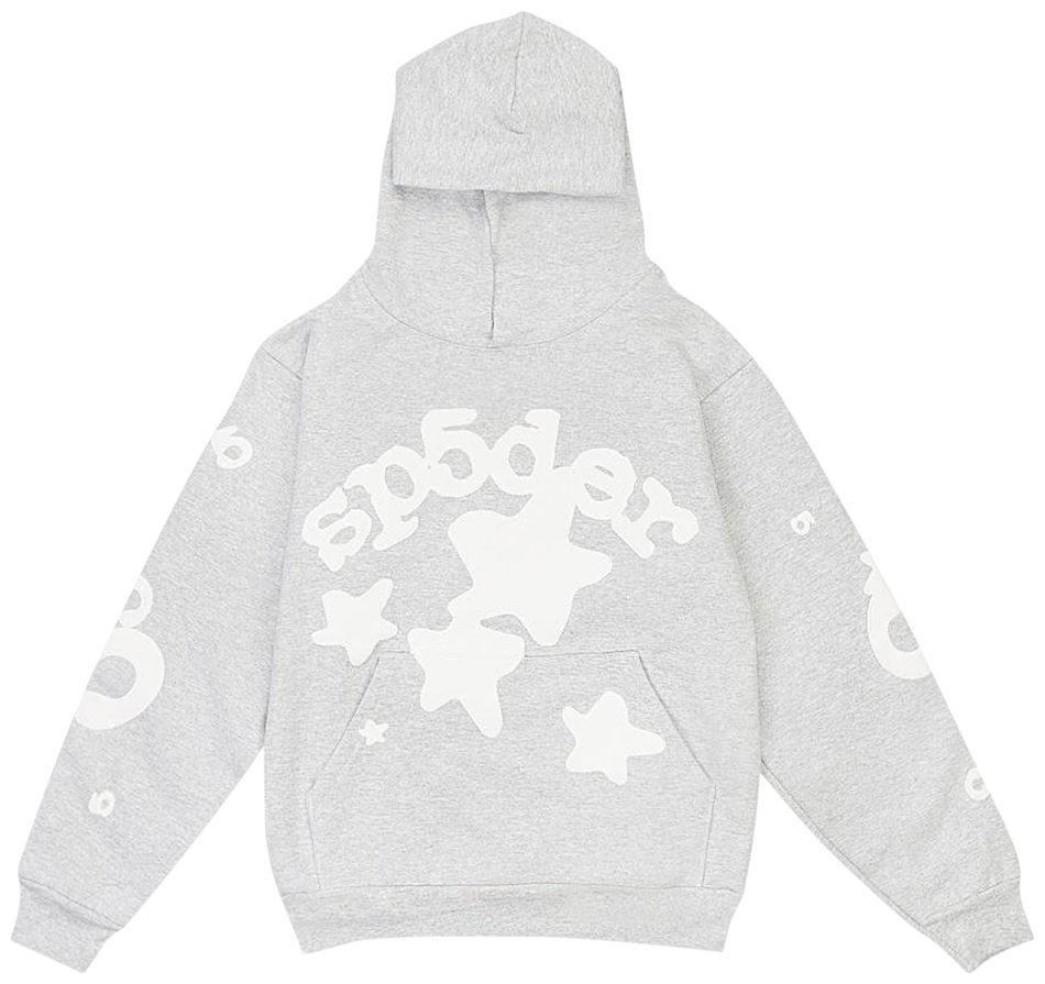 Buy Sp5der Printed Web Hoodie 'Grey' - 2406 100000106PWH GREY | GOAT