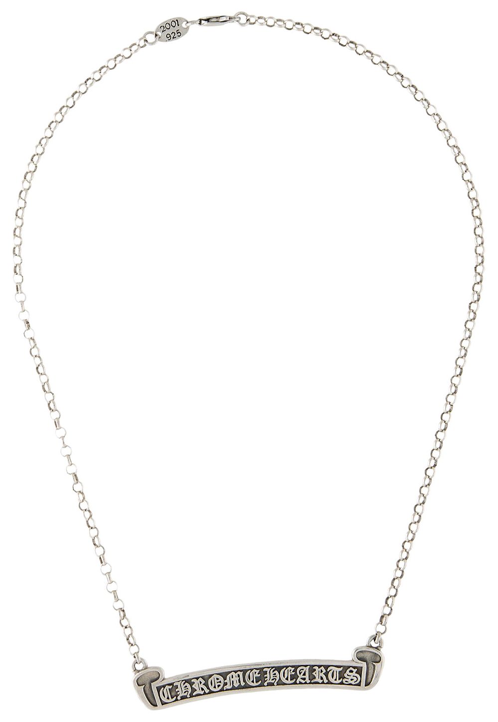 Buy Chrome Hearts Scroll Label Chain Necklace 'Silver' - 1383 ...