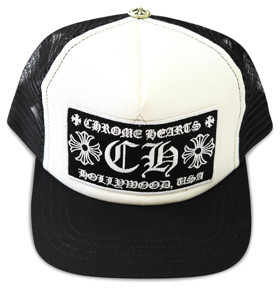 Buy Chrome Hearts Ch Hollywood Trucker Hat 'Black/White' - 1383 100000701CHTH BLWT | GOAT