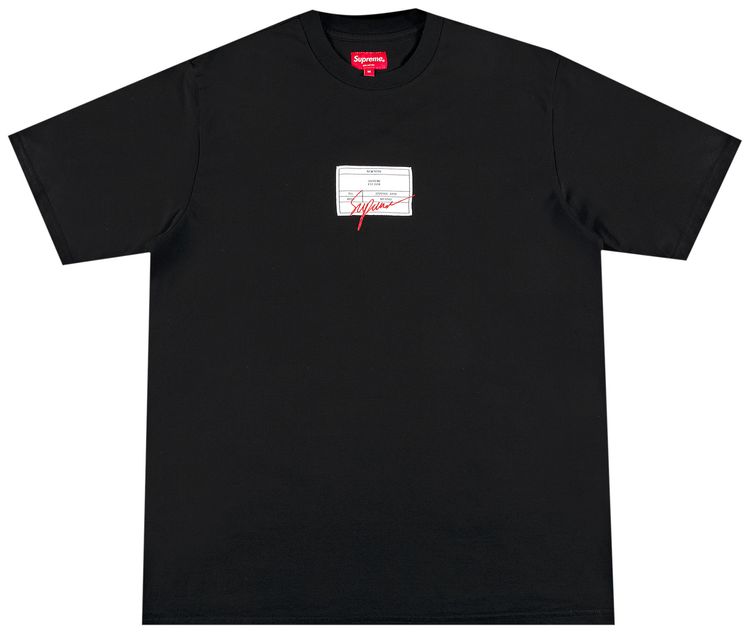 Buy Supreme Signature Label Short-Sleeve Top 'Black' - SS21KN66 BLACK ...