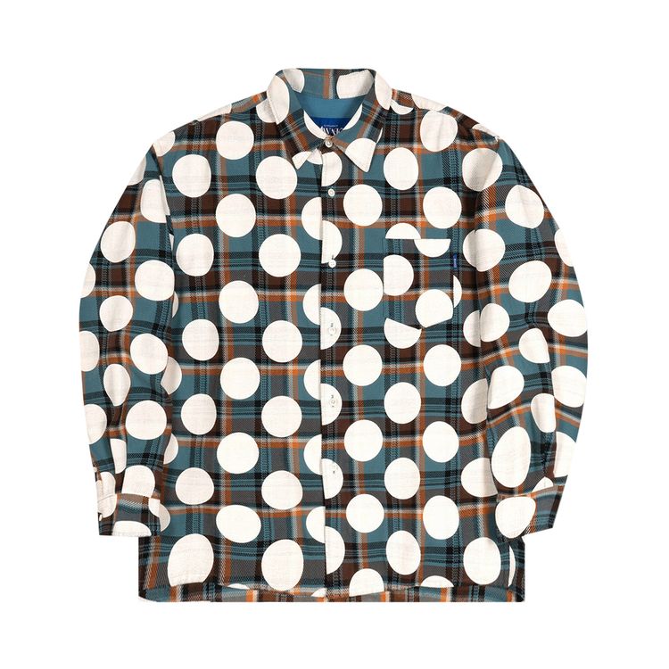 Buy Awake NY Polka Dot Flannel Shirt 'Dusty Blue' - AWK SS21 TP001 DUST ...
